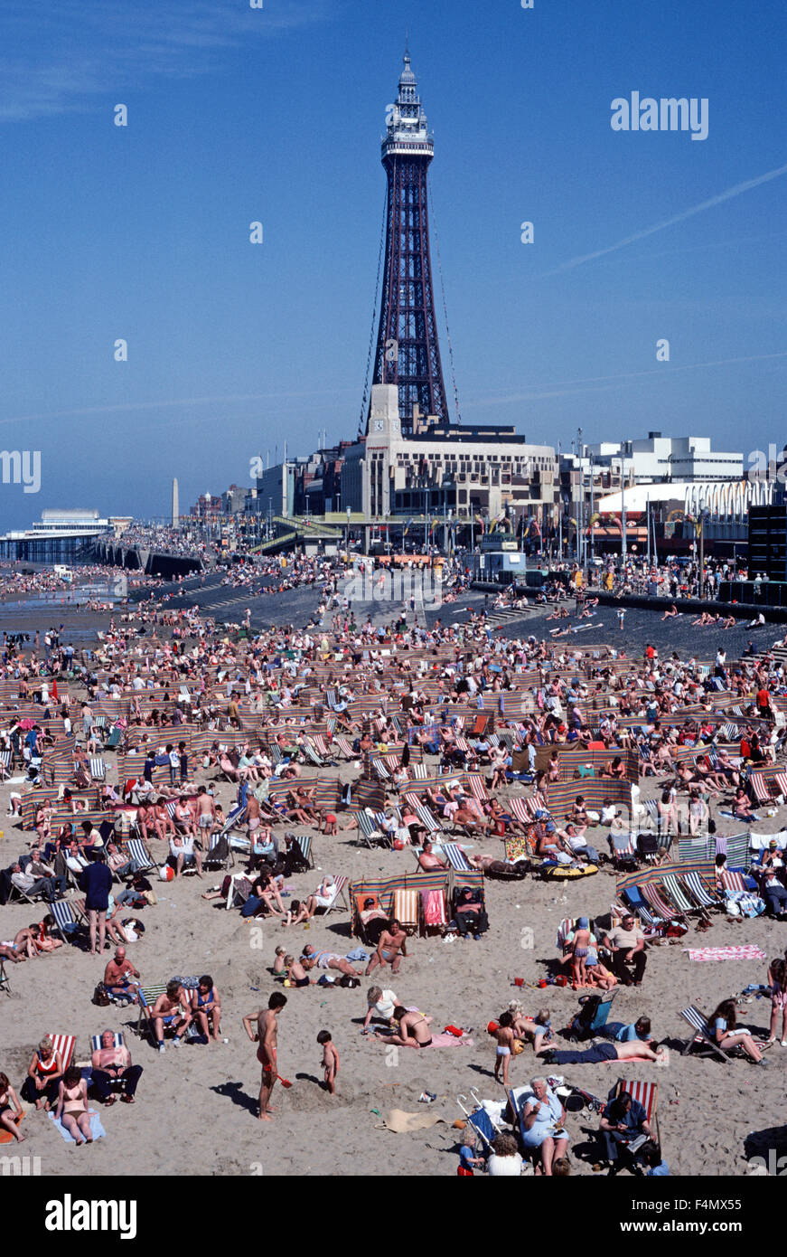Blackpool August Bank Holiday British seaside town, Lancashire, England ...