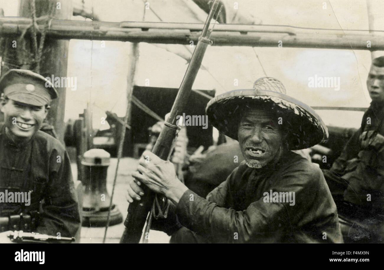 On a junk opium smugglers on the seas of China Stock Photo - Alamy