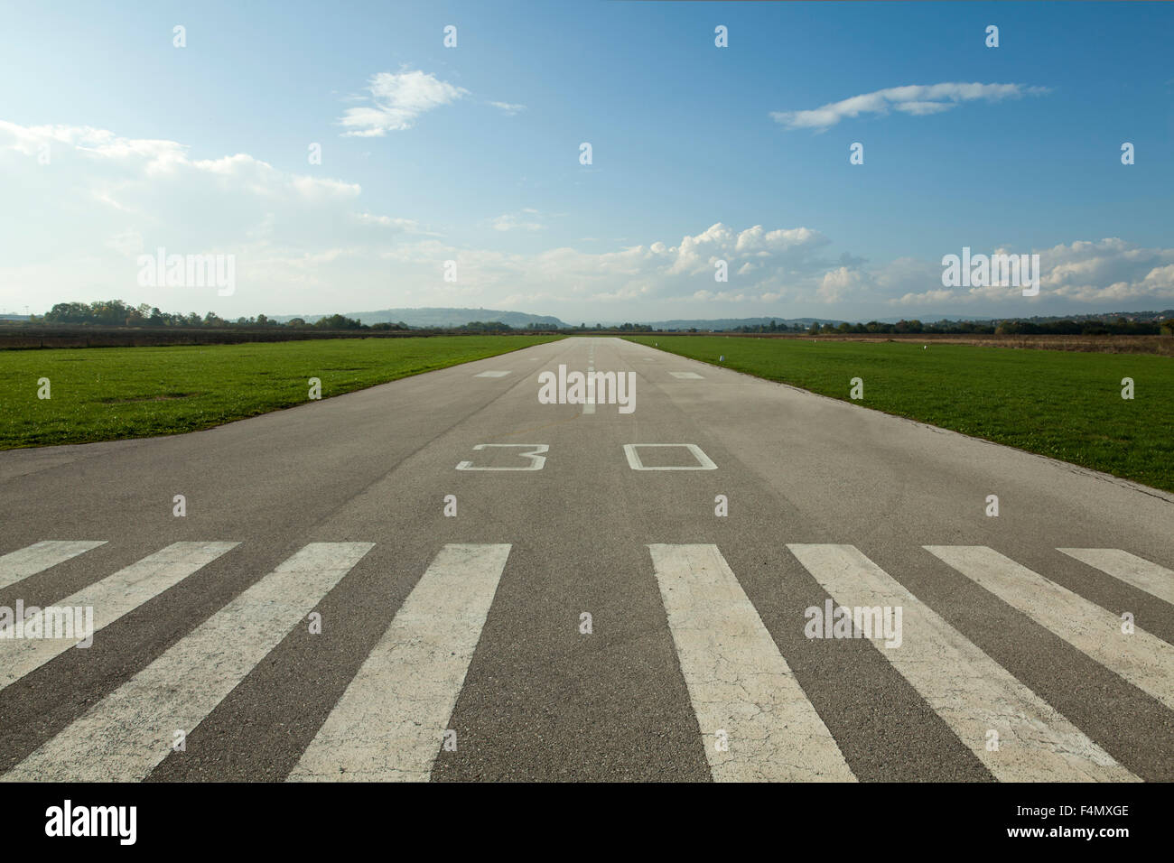 plane concrete runway for sports planes Stock Photo - Alamy