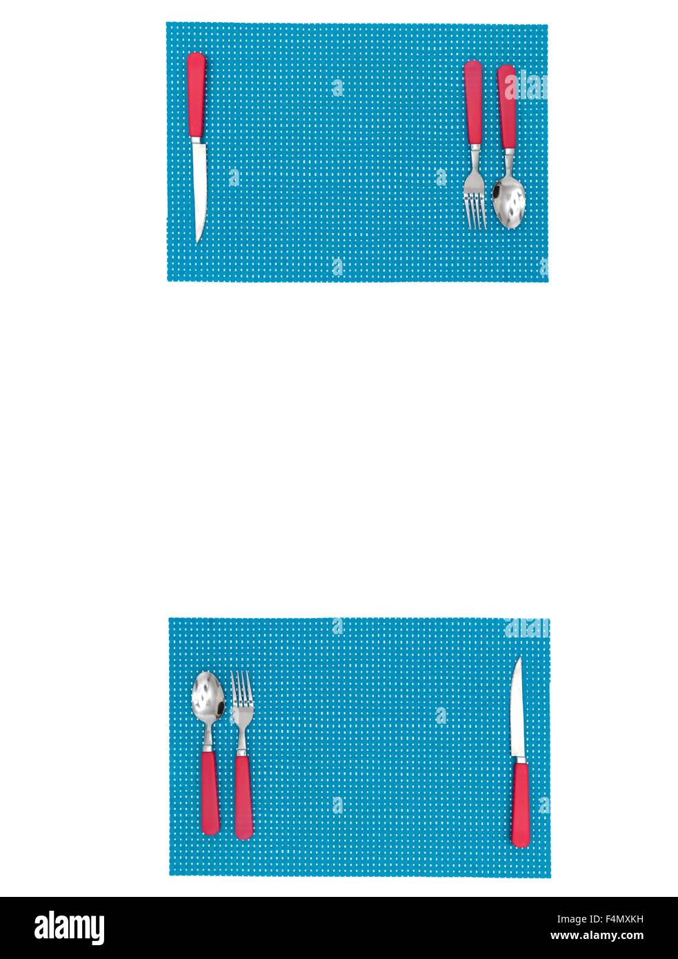 A close up photo of a table place mat setting Stock Photo - Alamy