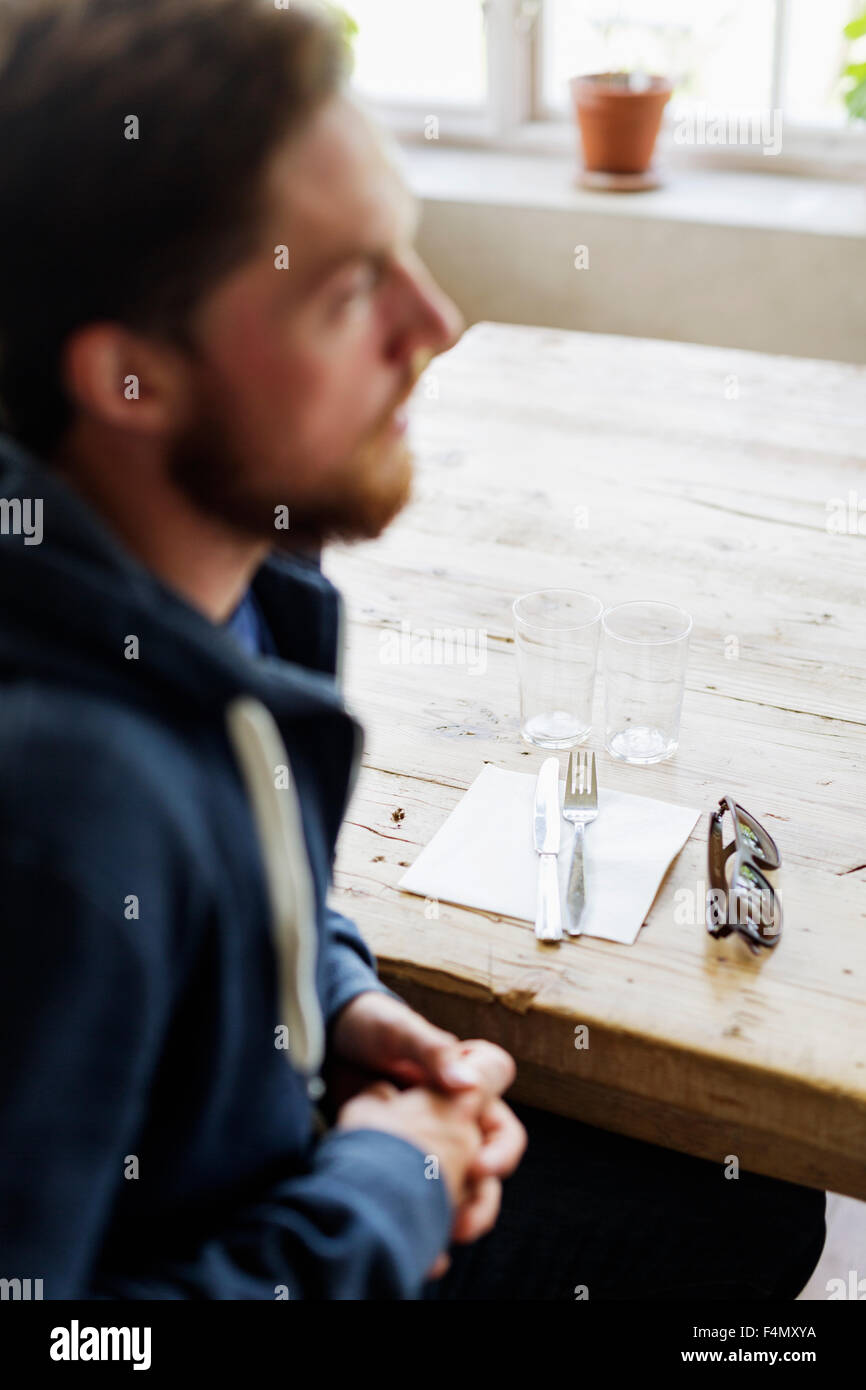 Man Sitting Knife And Fork High Resolution Stock Photography and Images ...