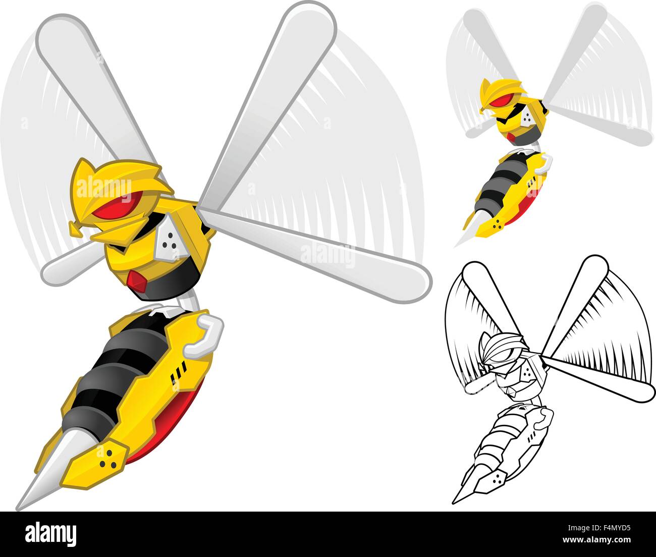 Robot Wasp Cartoon Character Stock Vector Image & Art - Alamy