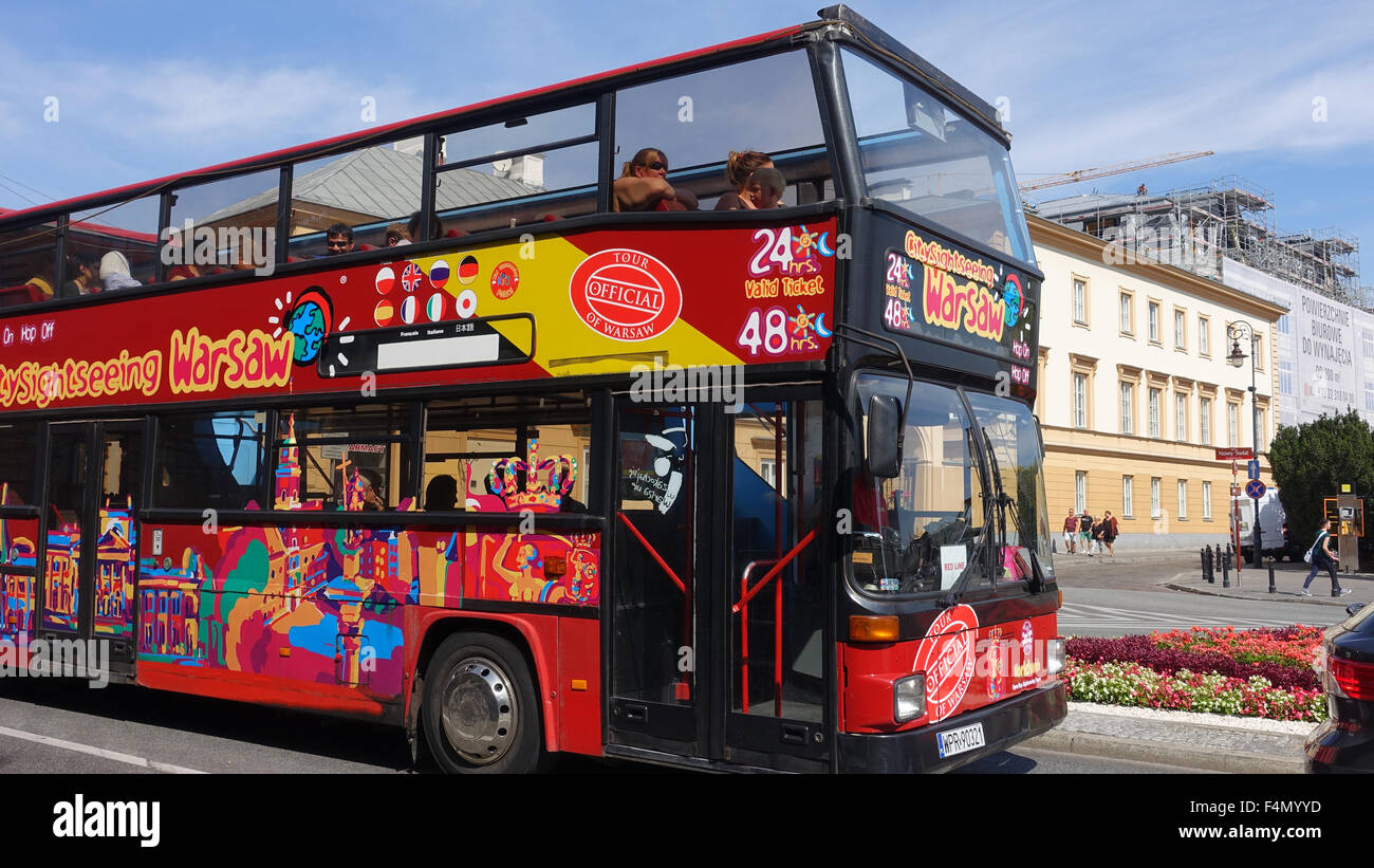 Tourist bus Warsaw Poland Stock Photo - Alamy