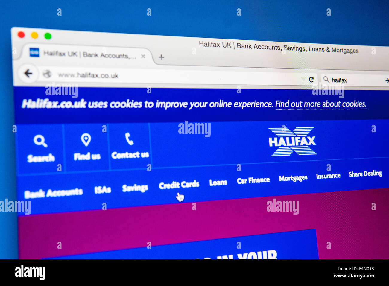 LONDON, UK - JUNE 20TH 2015: The homepage of the official Halifax UK ...