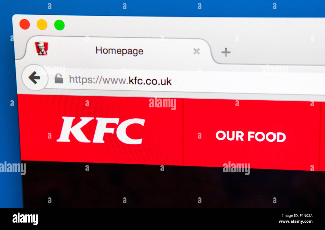 LONDON, UK - JUNE 19TH 2015: The homepage of Kentucky Fried Chicken’s ...