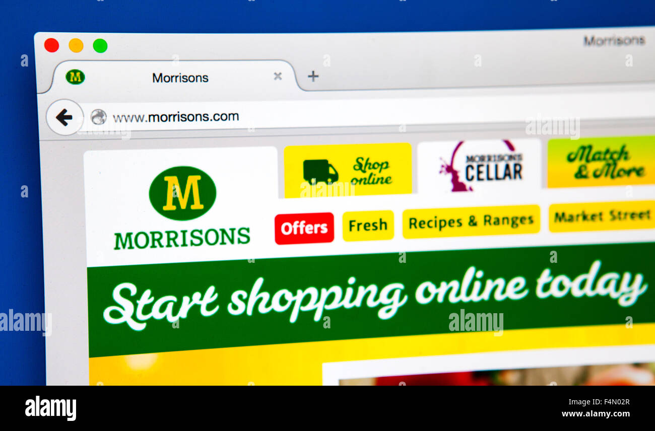 LONDON, UK - JUNE 19TH 2015: The homepage of the official Morrisons ...