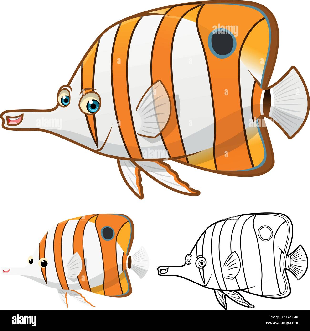 Cartoon Butterfly Fish 3D Model Bolivian Butterfly Fish Cartoon
