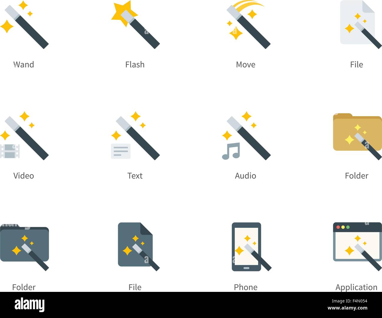 Magic icons on white background Stock Vector Image & Art - Alamy