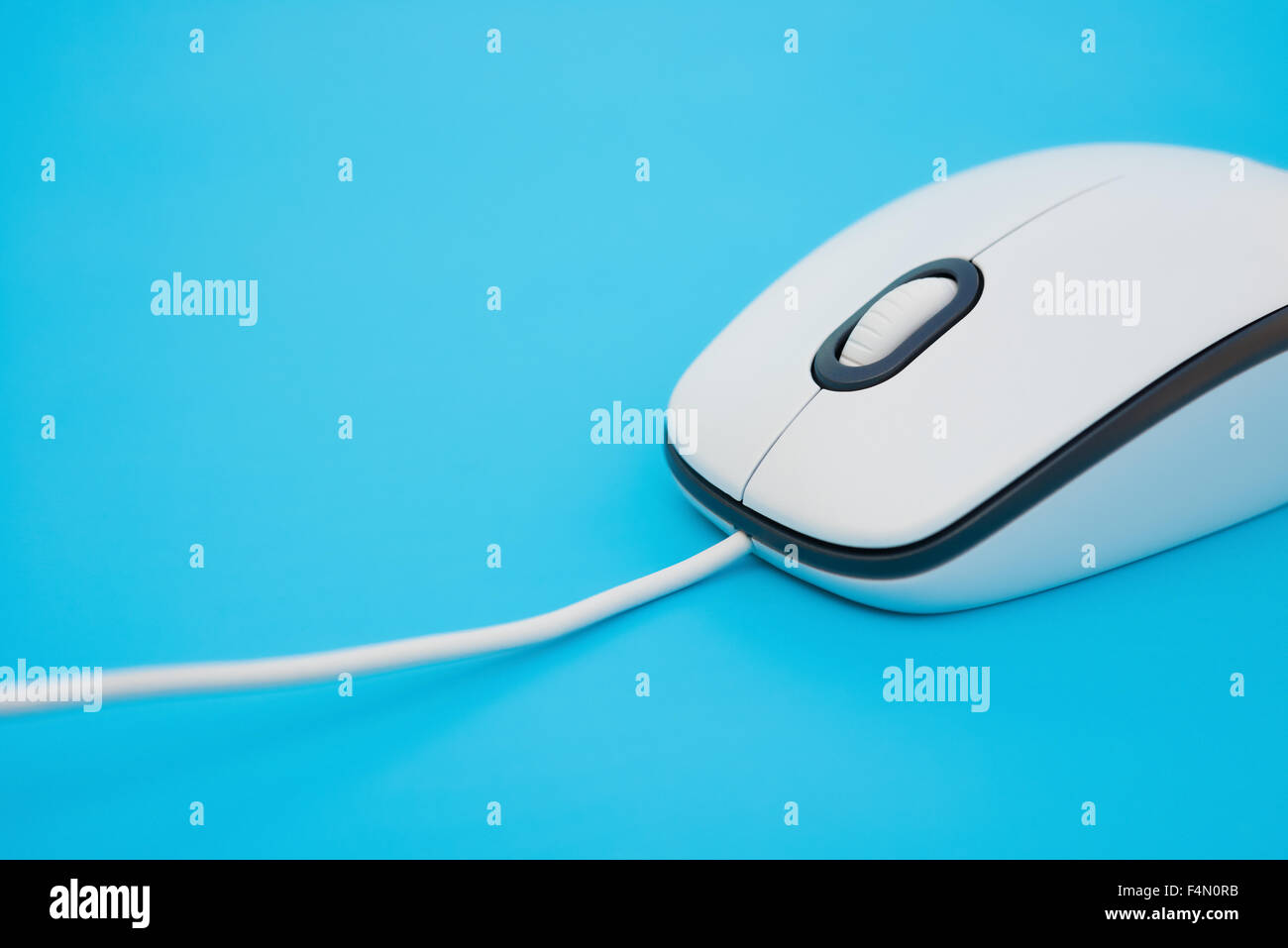 white mouse on a blue background Stock Photo - Alamy