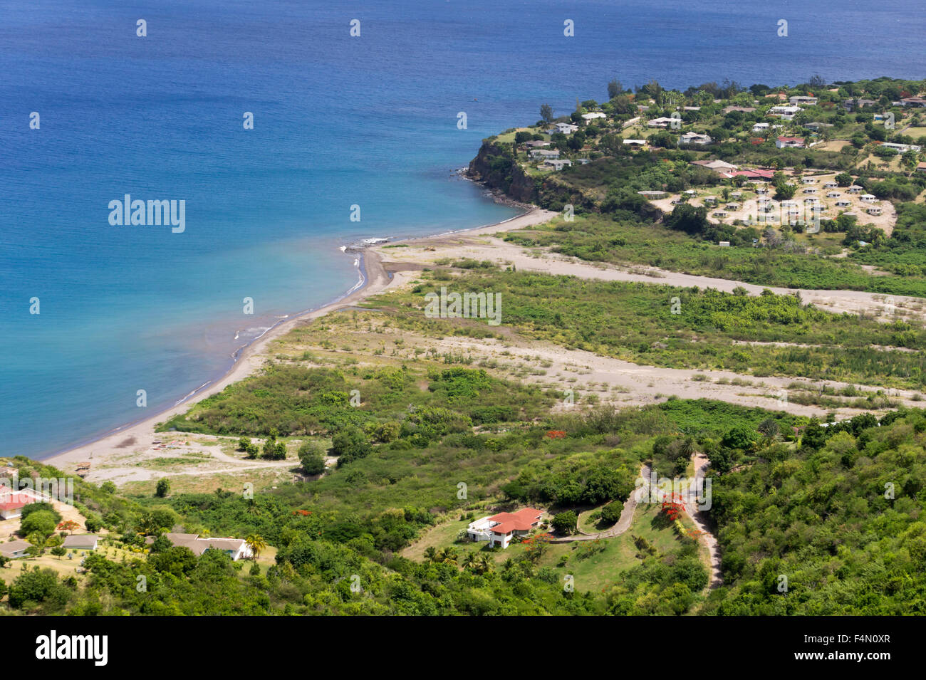 Montserrat, Caribbean - green landscape where the 1995 eruptions did ...