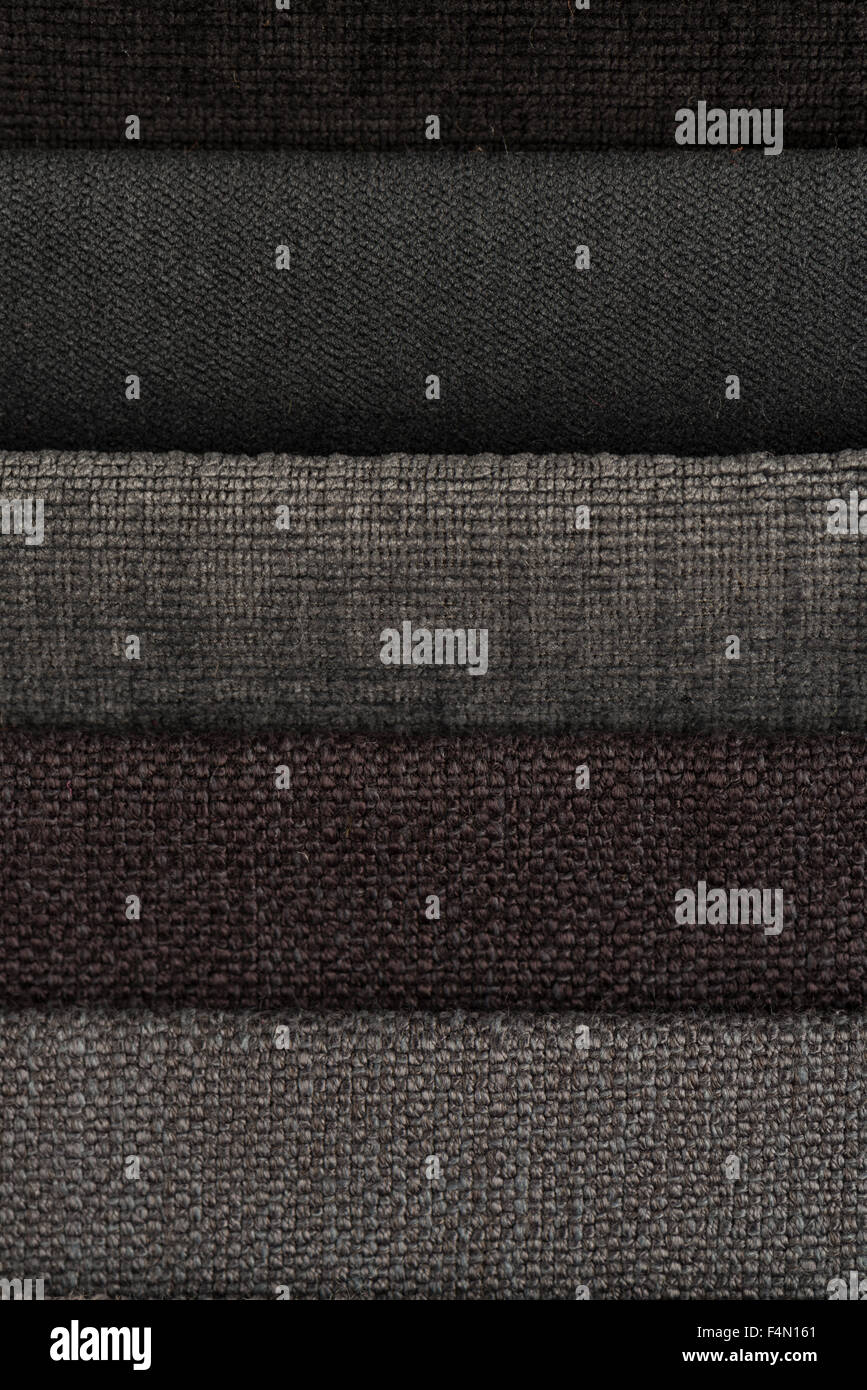 Closeup detail of multi color fabric texture samples Stock Photo - Alamy