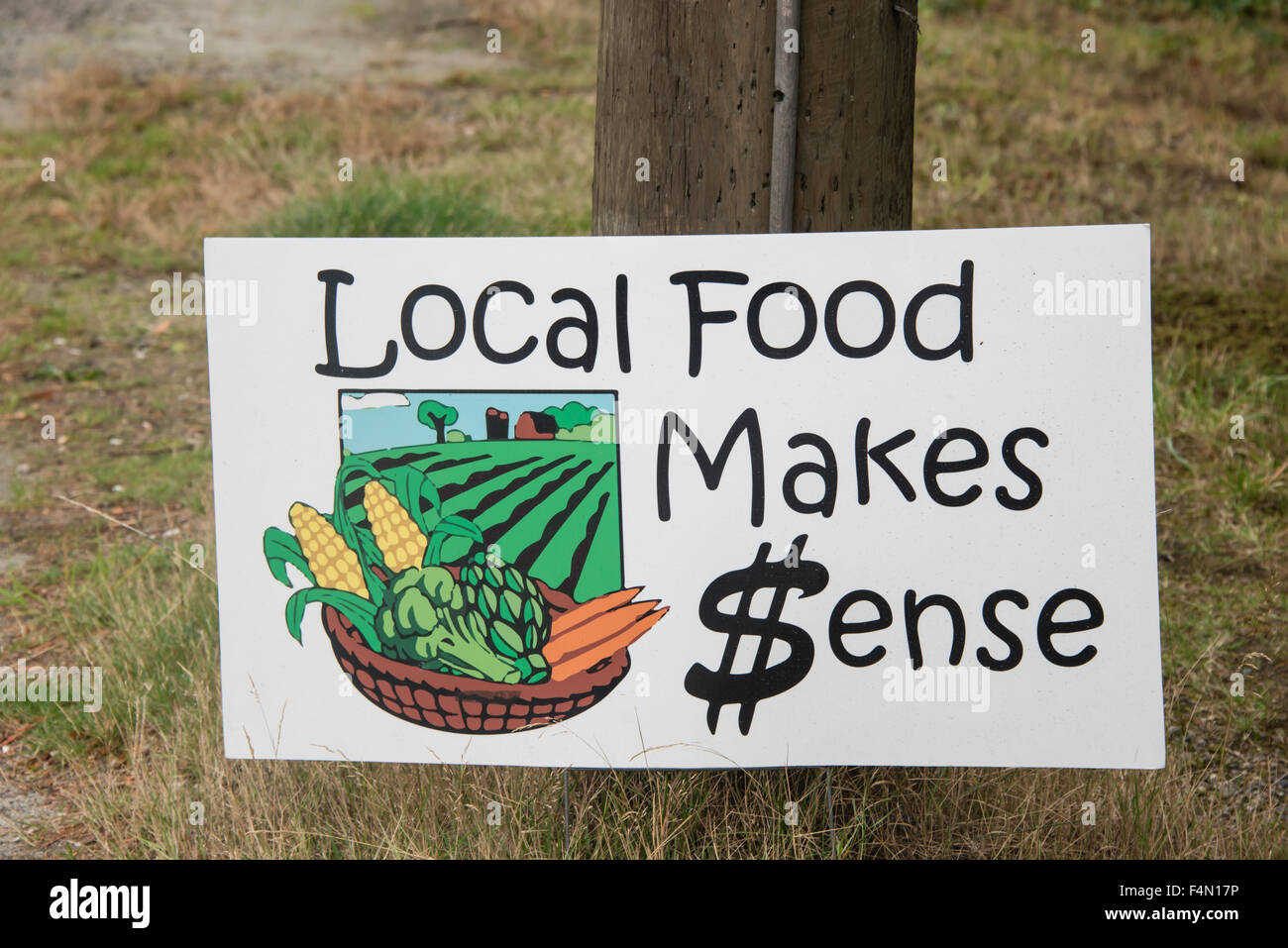 Roadside sign promoting local food Stock Photo - Alamy