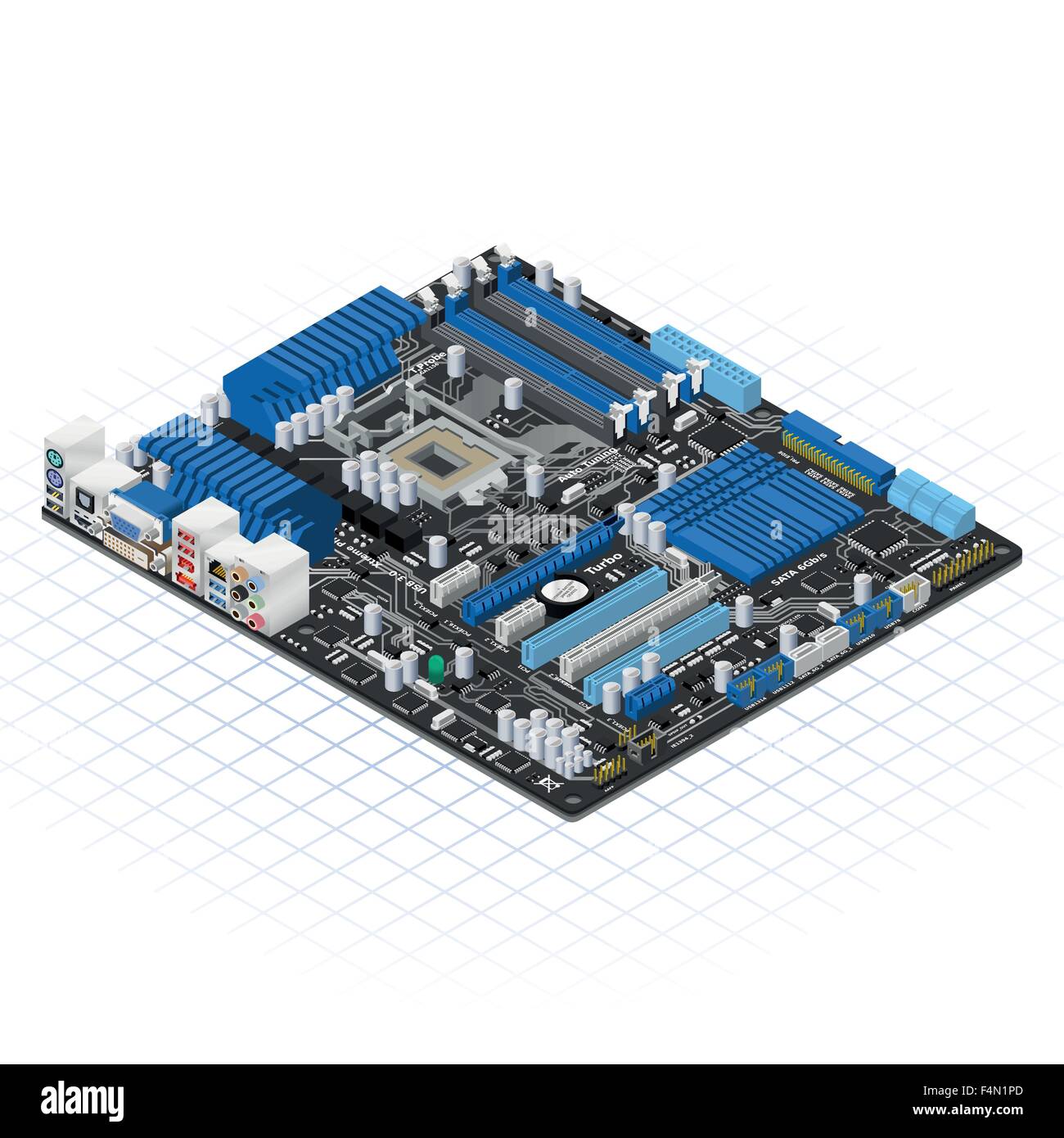 Isometric Motherboard Vector Illustration Stock Vector Image & Art - Alamy