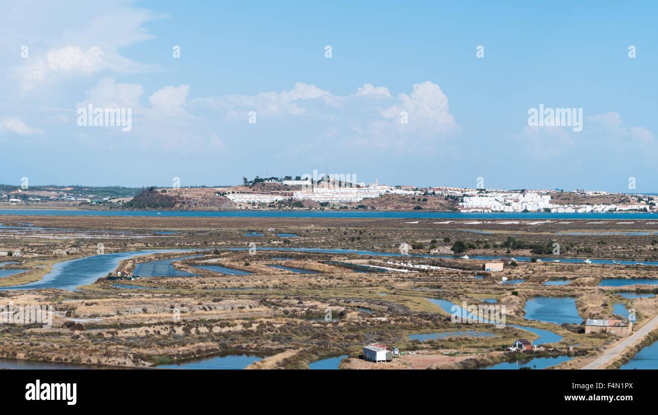 Panoramic view of Ayamonte town in the border between Portugal and ...