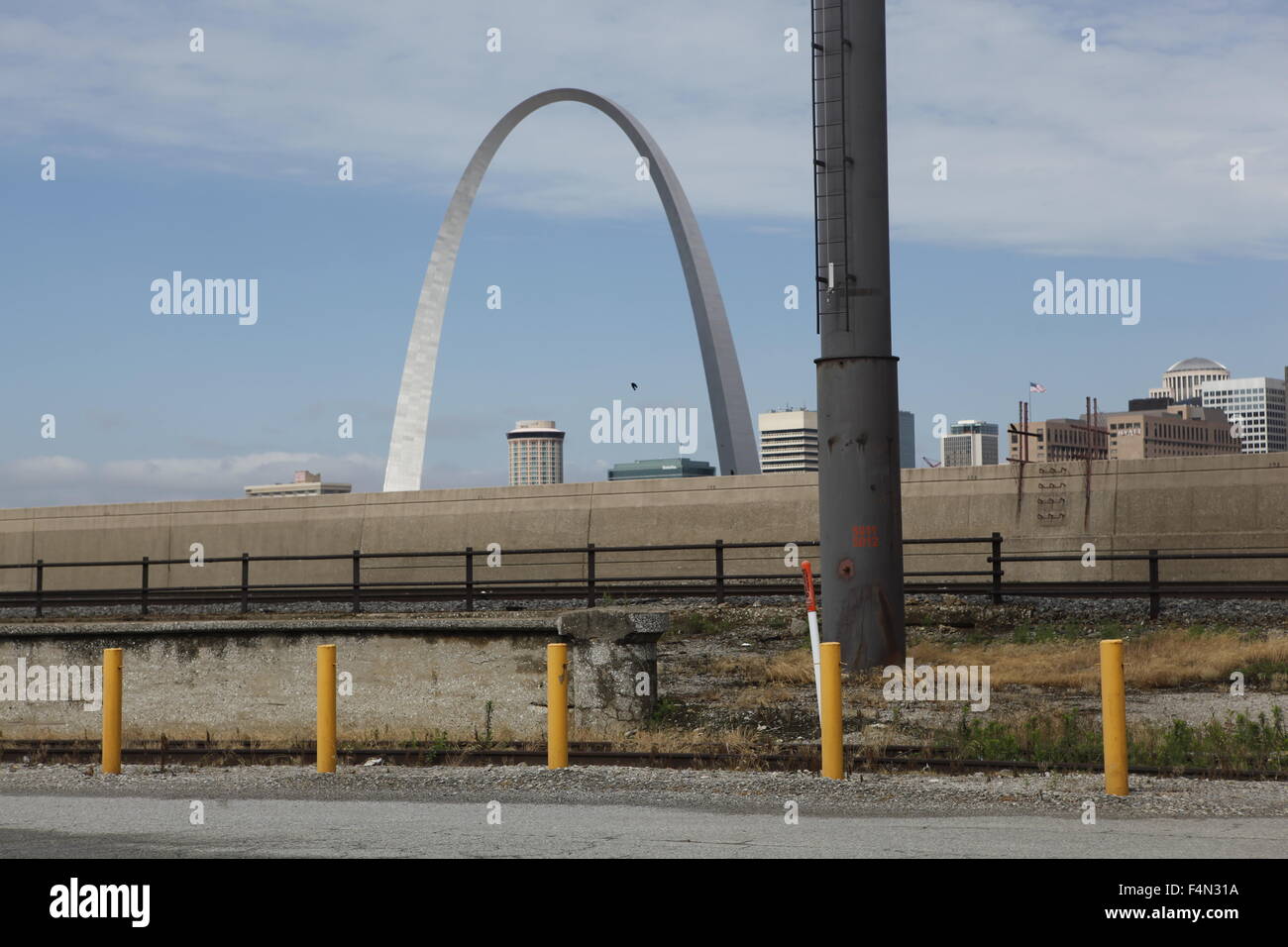 Saint St. Louis Arch seen across the Mississippi River from East St ...