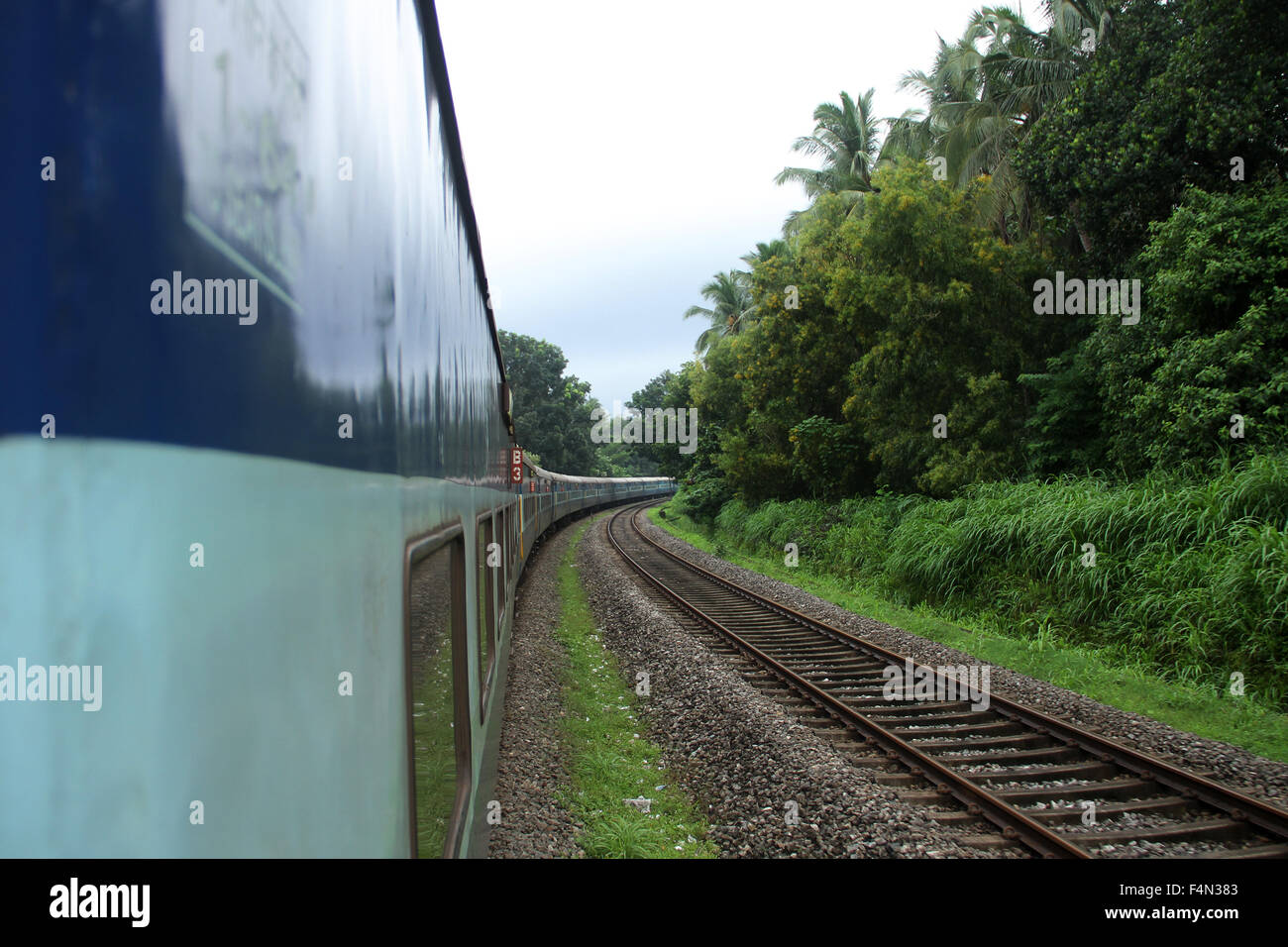 View from running train- Indian Railways Stock Photo - Alamy