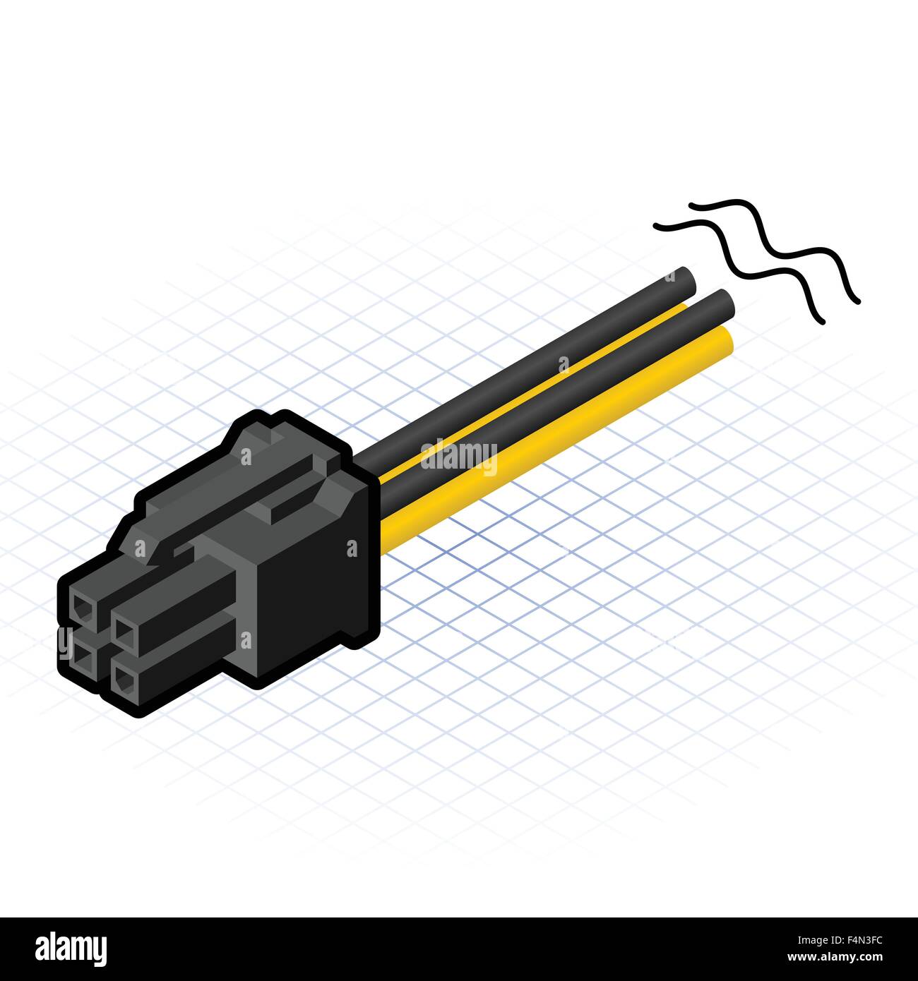 Isometric Four Pin Connector Vector Illustration Stock Vector Image ...