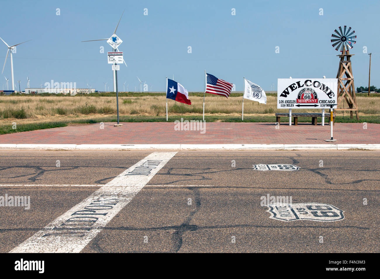 The midpoint of Route 66 is in Adrian, Texas, and is 1139 miles from ...