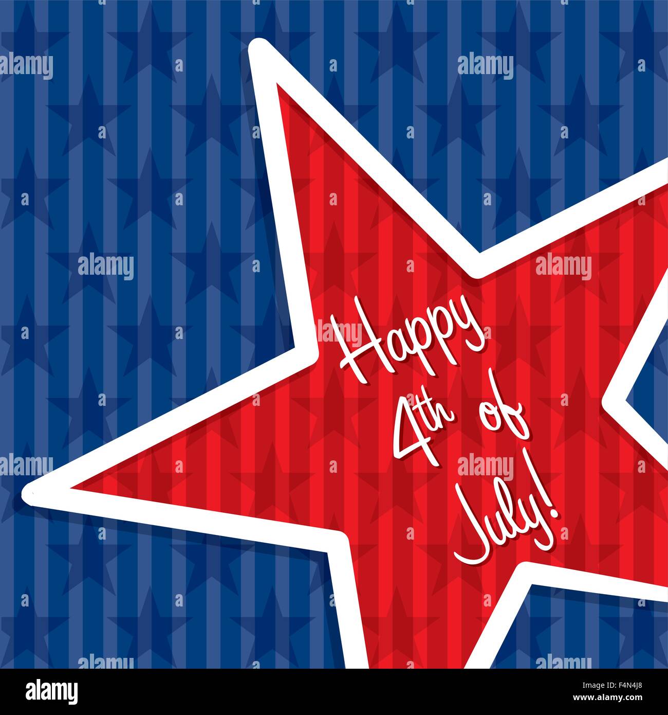 Star cut out Happy 4th of July card in vector format Stock Vector Image ...