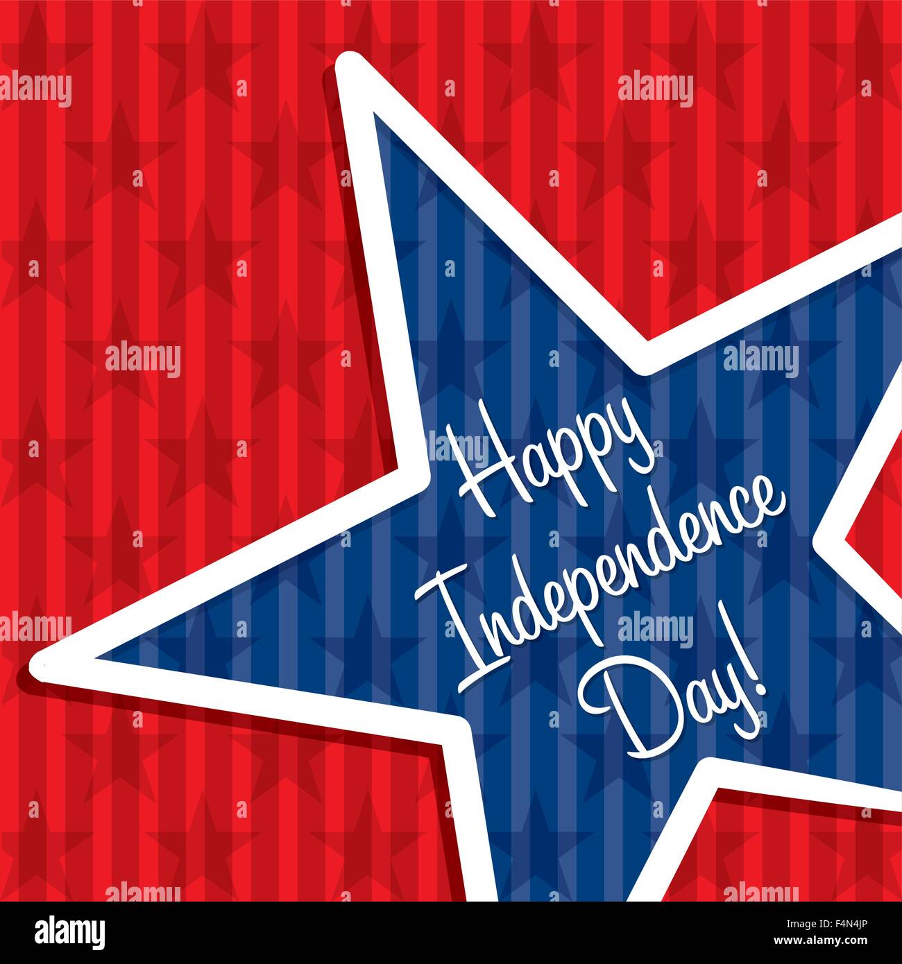 Star cut out Happy 4th of July card in vector format Stock Vector Image ...