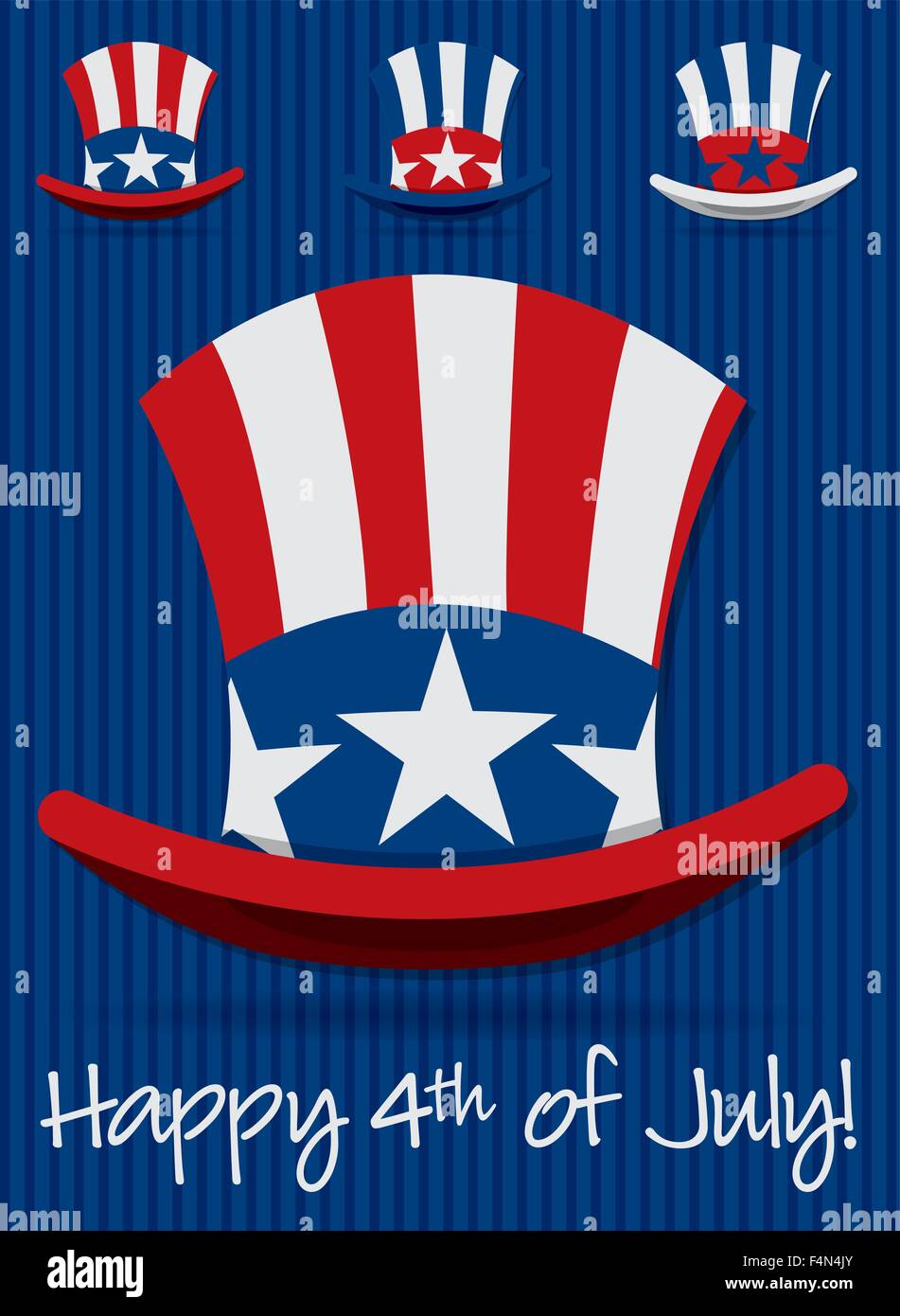 Patriotic Uncle Sam hat 4th of July hat set in vector format Stock ...