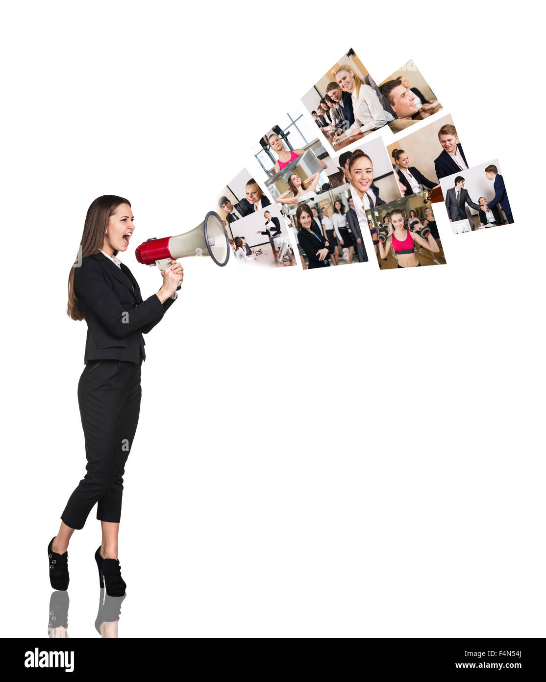 Person with megaphone hi-res stock photography and images - Alamy