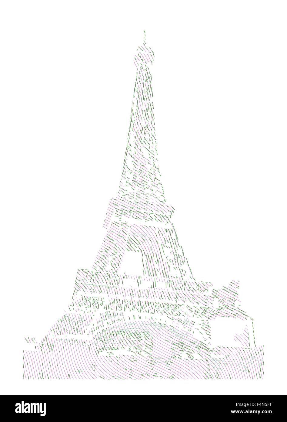 Famous pisan tower rendered with engraving effects Stock Vector Image ...