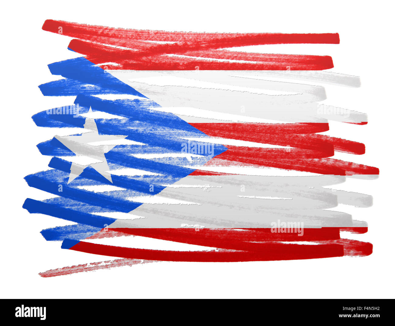 Flag illustration made with pen - Puerto Rico Stock Photo - Alamy