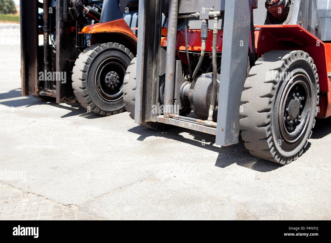 Parts of forklift loader for warehouse works outdoors. Forklift loaders ...
