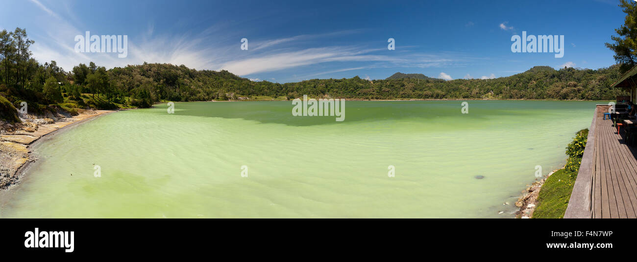 wide panorama of famous tourist attraction sulphurous lake - Danau ...
