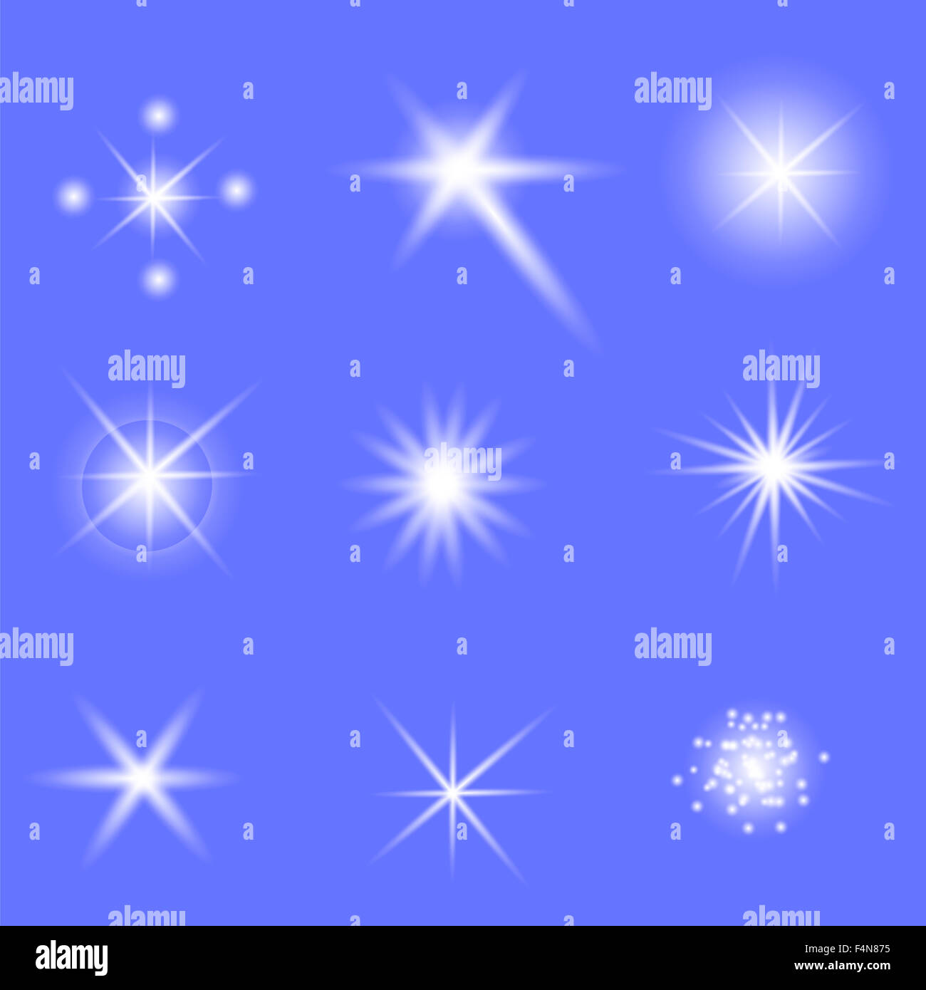 Set of Different White Lights Stock Photo - Alamy