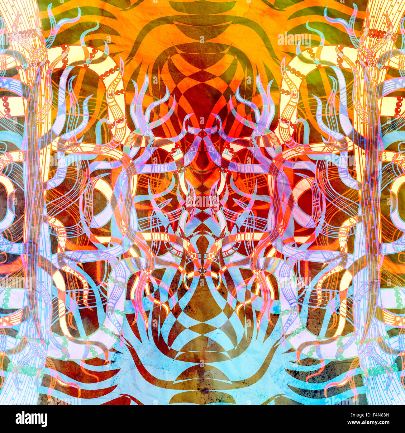 watercolor a retro background of abstract elements Stock Photo - Alamy