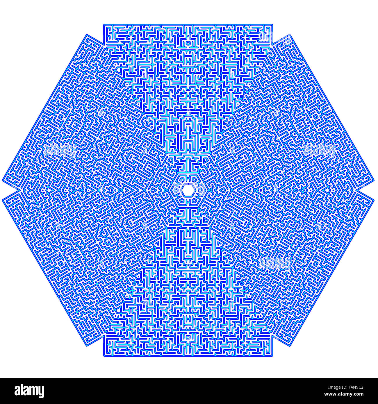 Blue Labyrinth. Kids Maze Stock Photo - Alamy
