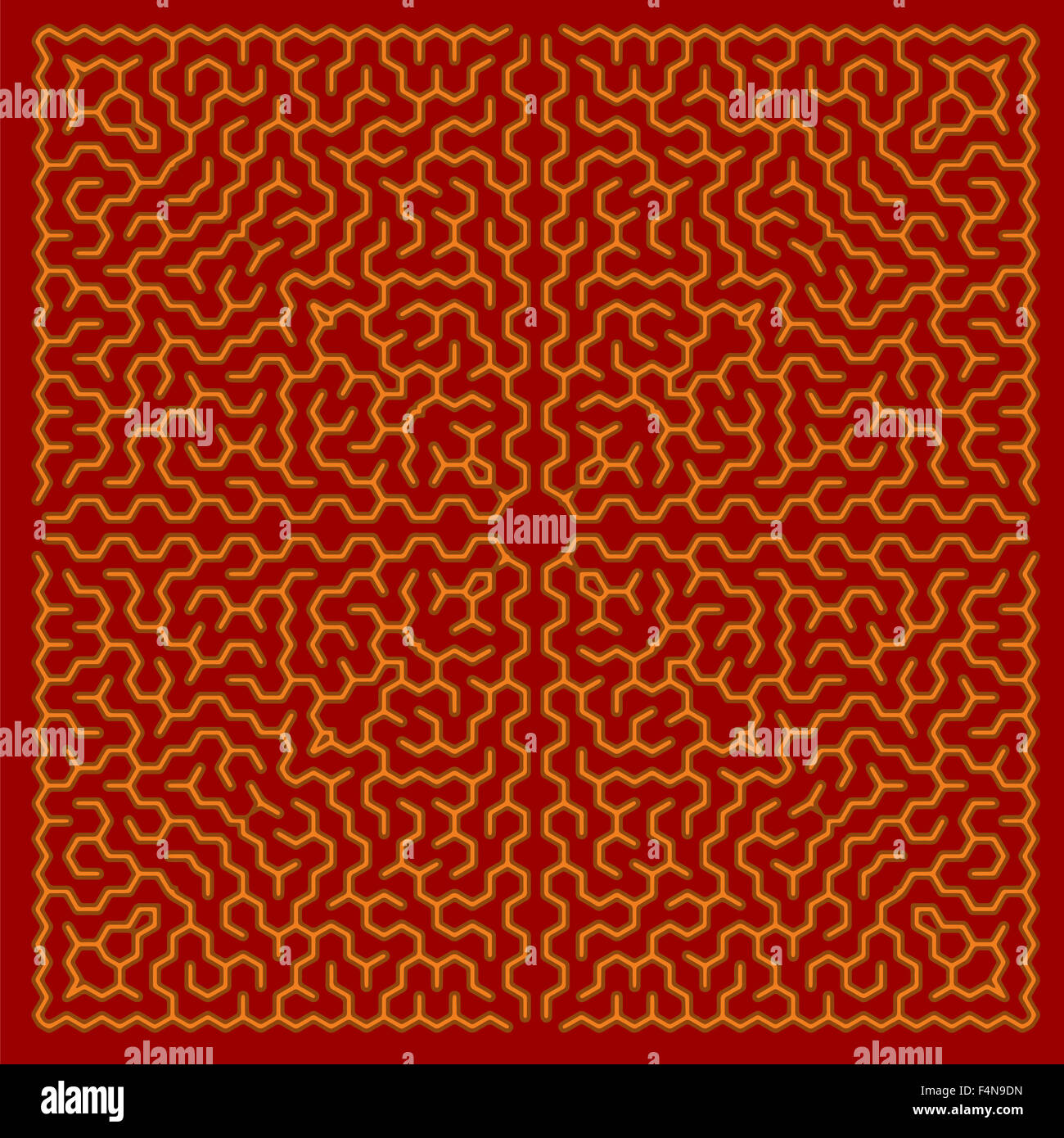 Red Labyrinth. Kids Maze Stock Photo - Alamy