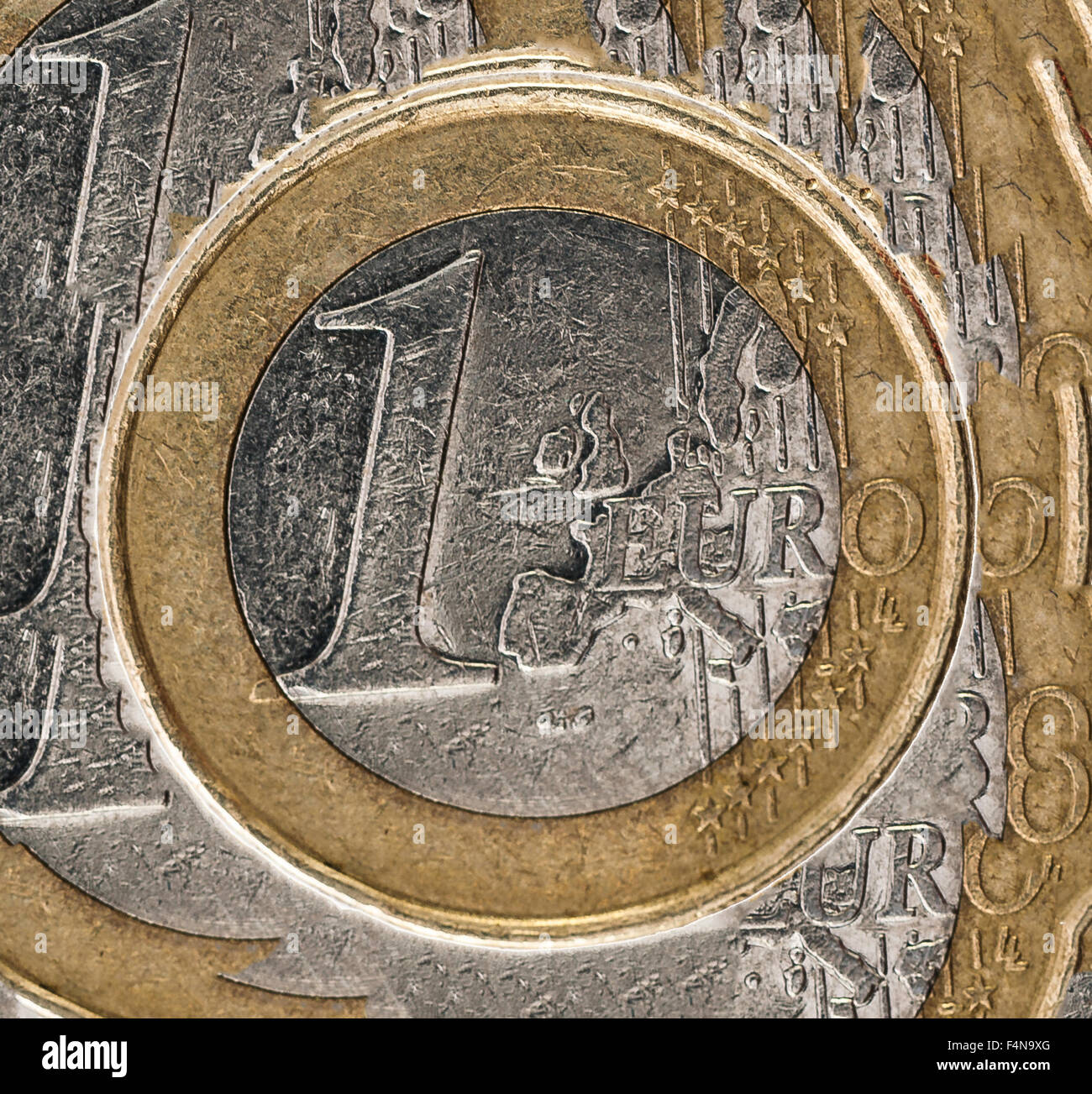 one Euro Coin frontside on white background europe Stock Photo - Alamy
