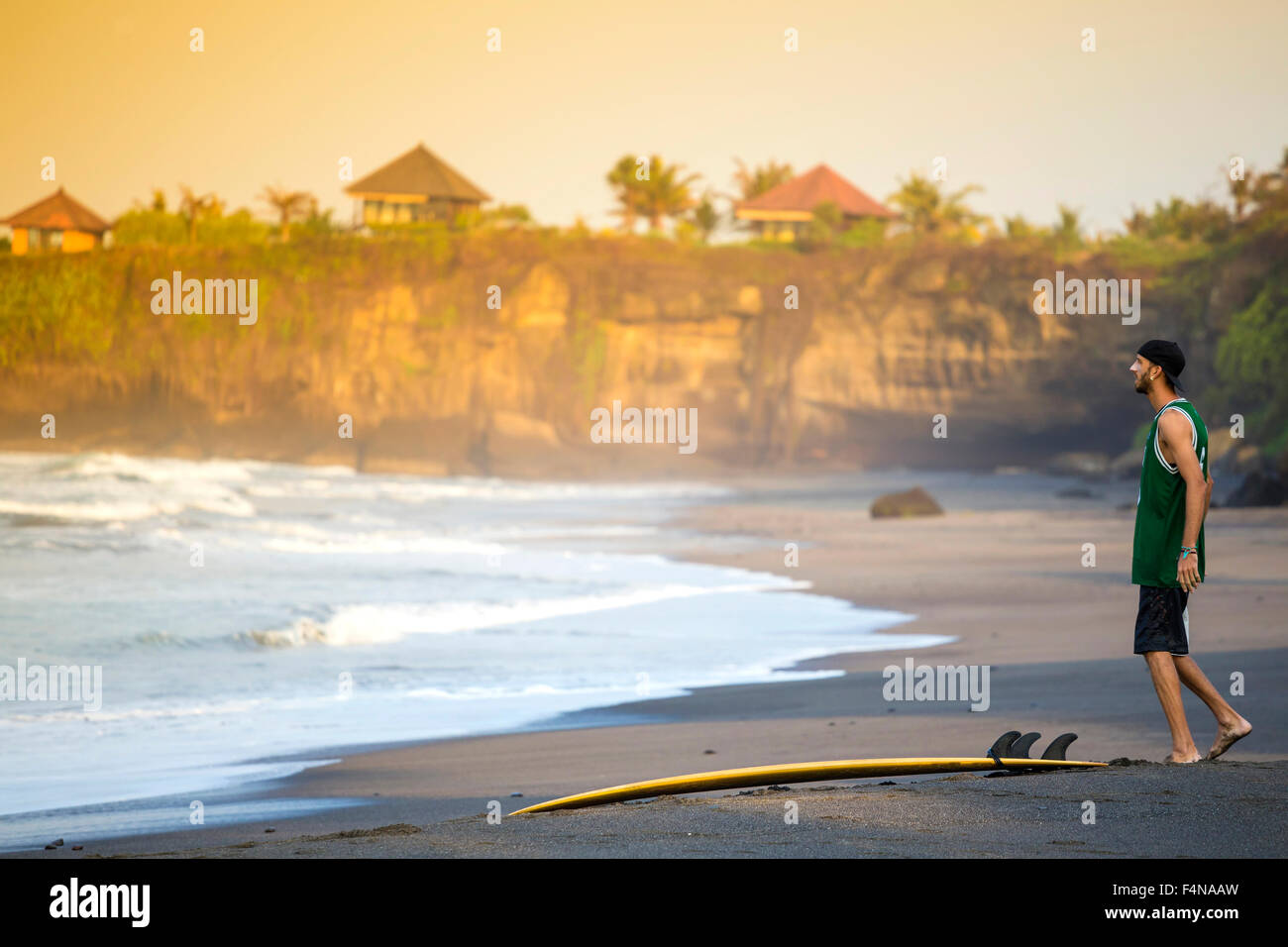 Indonesia, Bali, surfer on the beach Stock Photo - Alamy