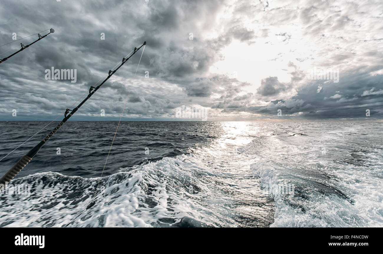Fishing rod on boat over hi-res stock photography and images - Alamy