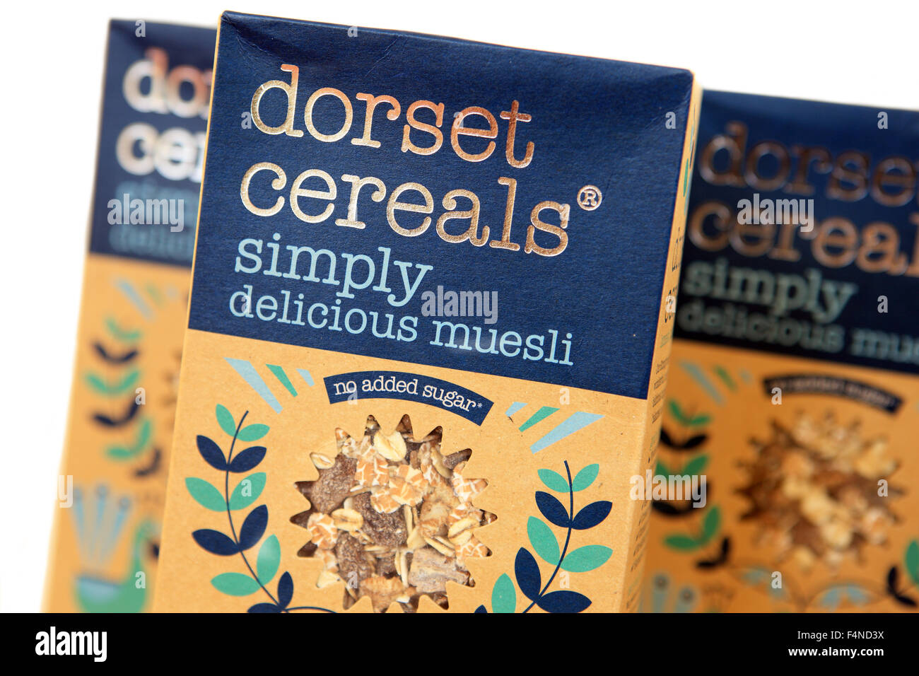 Boxes of Dorset Cereals, muesli Stock Photo - Alamy
