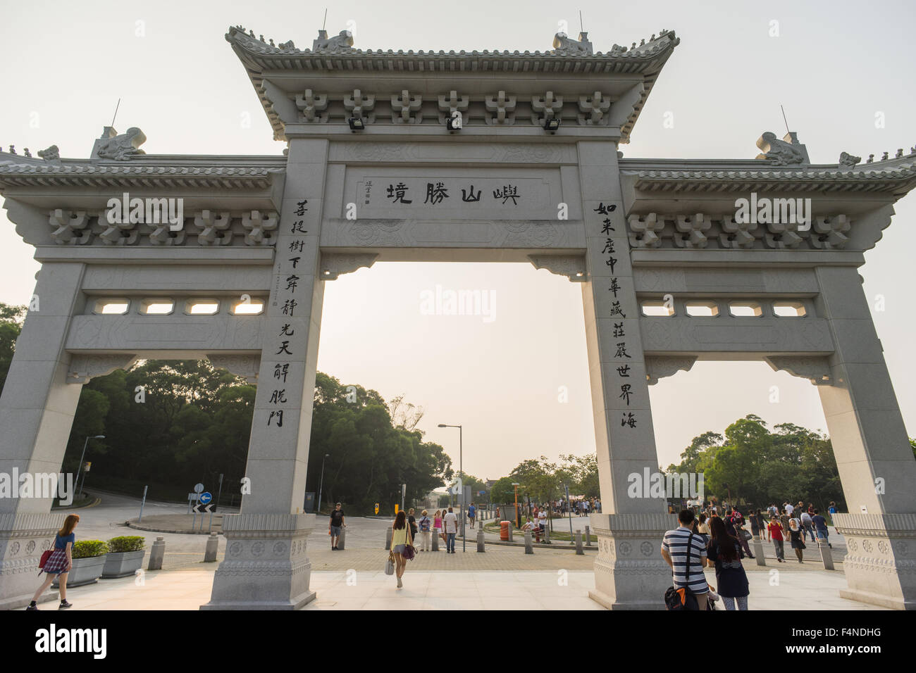 Entrance of Tian Tan Buddha Stock Photo - Alamy