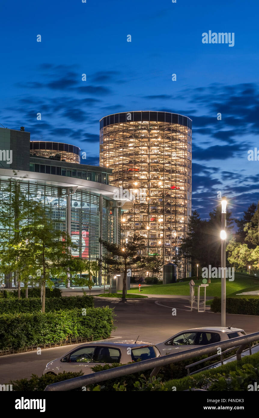 Germany, Lower Saxony, Wolfsburg, Autostadt, Automobile museum in the evening Stock Photo - Alamy