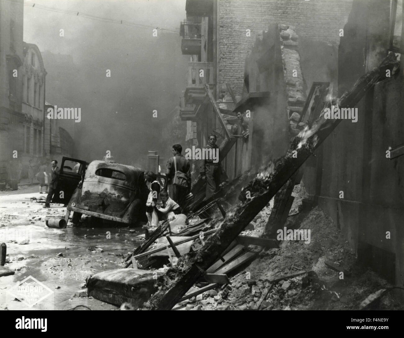 Scene of a war film Stock Photo - Alamy