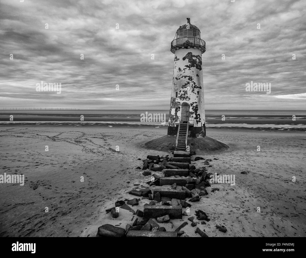 Derelict lighthouse at low tide Stock Photo - Alamy