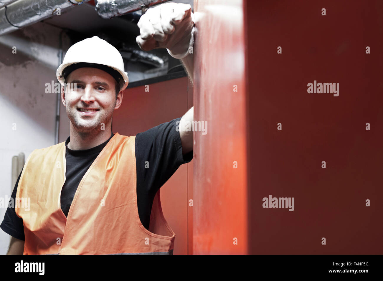 Portrait of heating engineer Stock Photo - Alamy