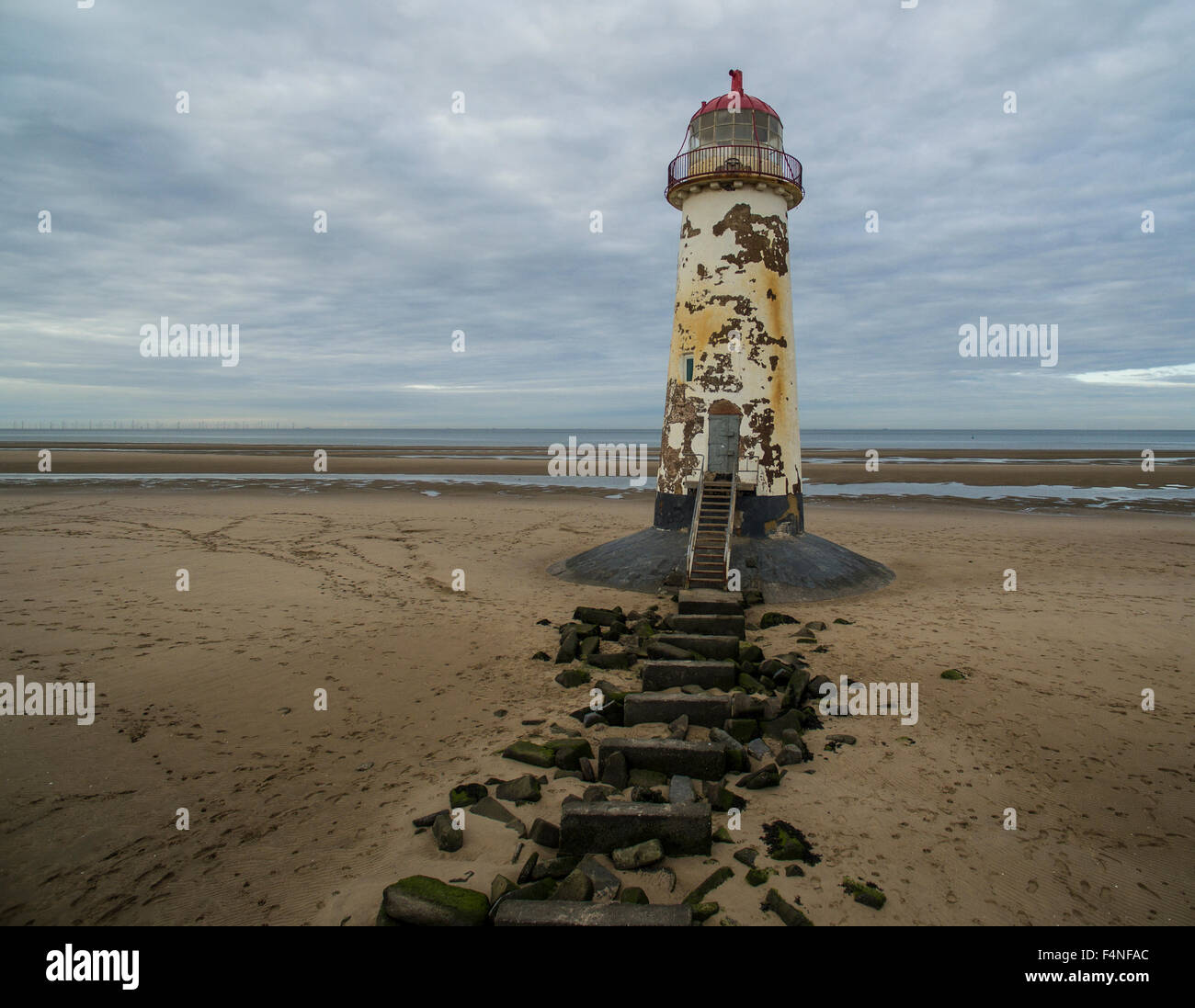 Derelict lighthouse at low tide Stock Photo - Alamy