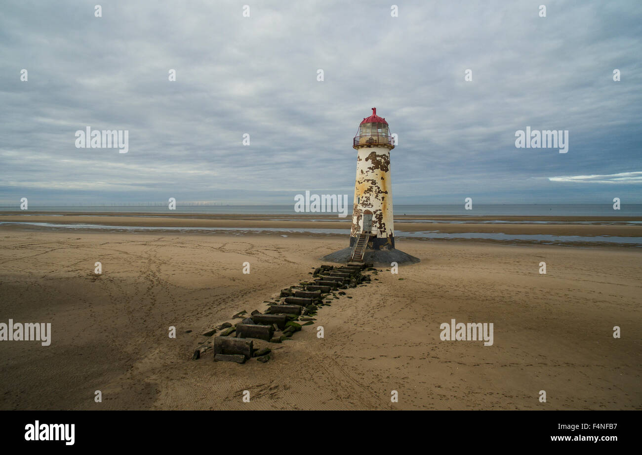 Derelict lighthouse at low tide Stock Photo - Alamy