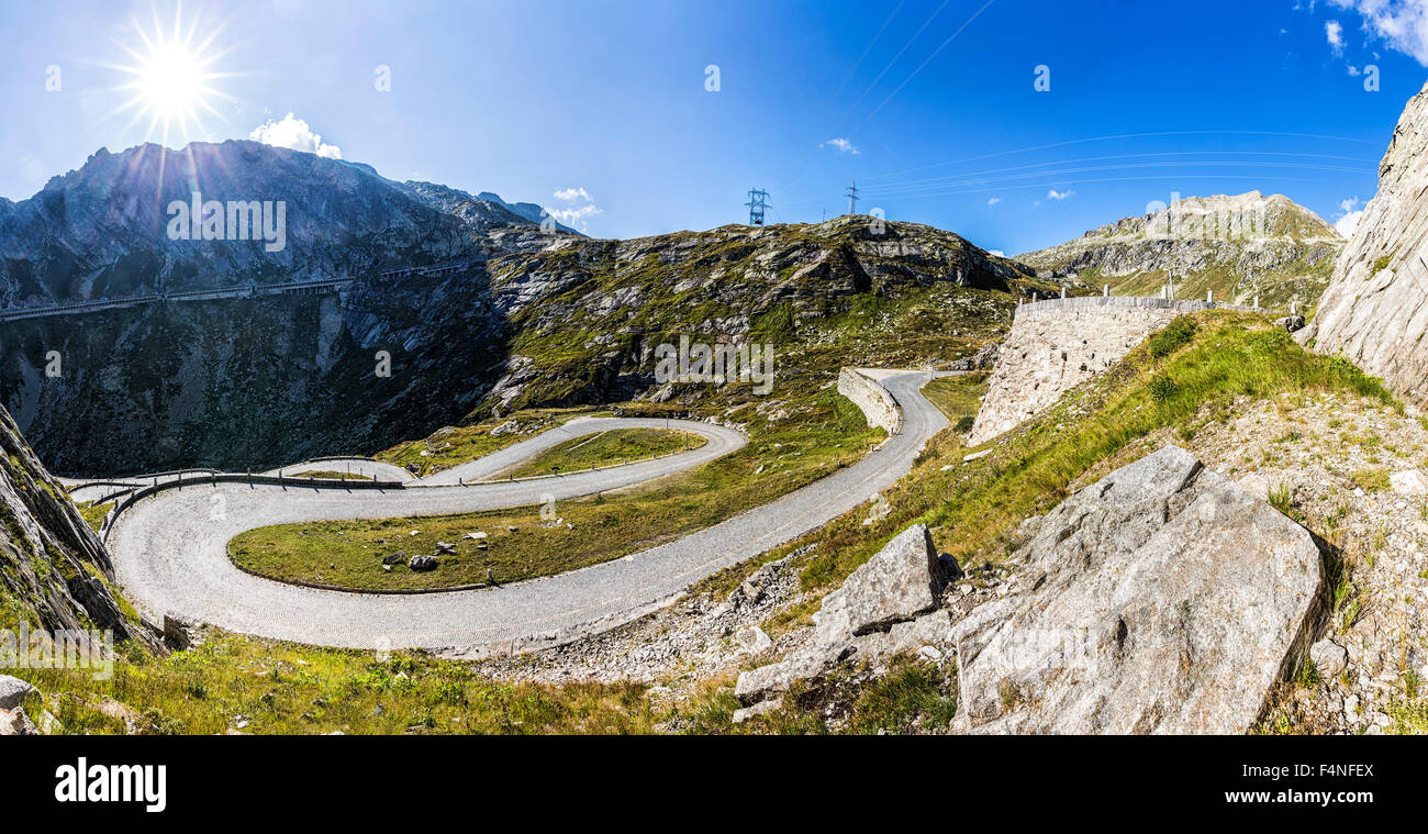 Switzerland, Ticino, Tremola, view to Gotthard Pass Stock Photo - Alamy