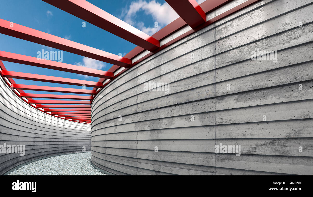 Passageway covered with pebbles, 3D Rendering Stock Photo - Alamy