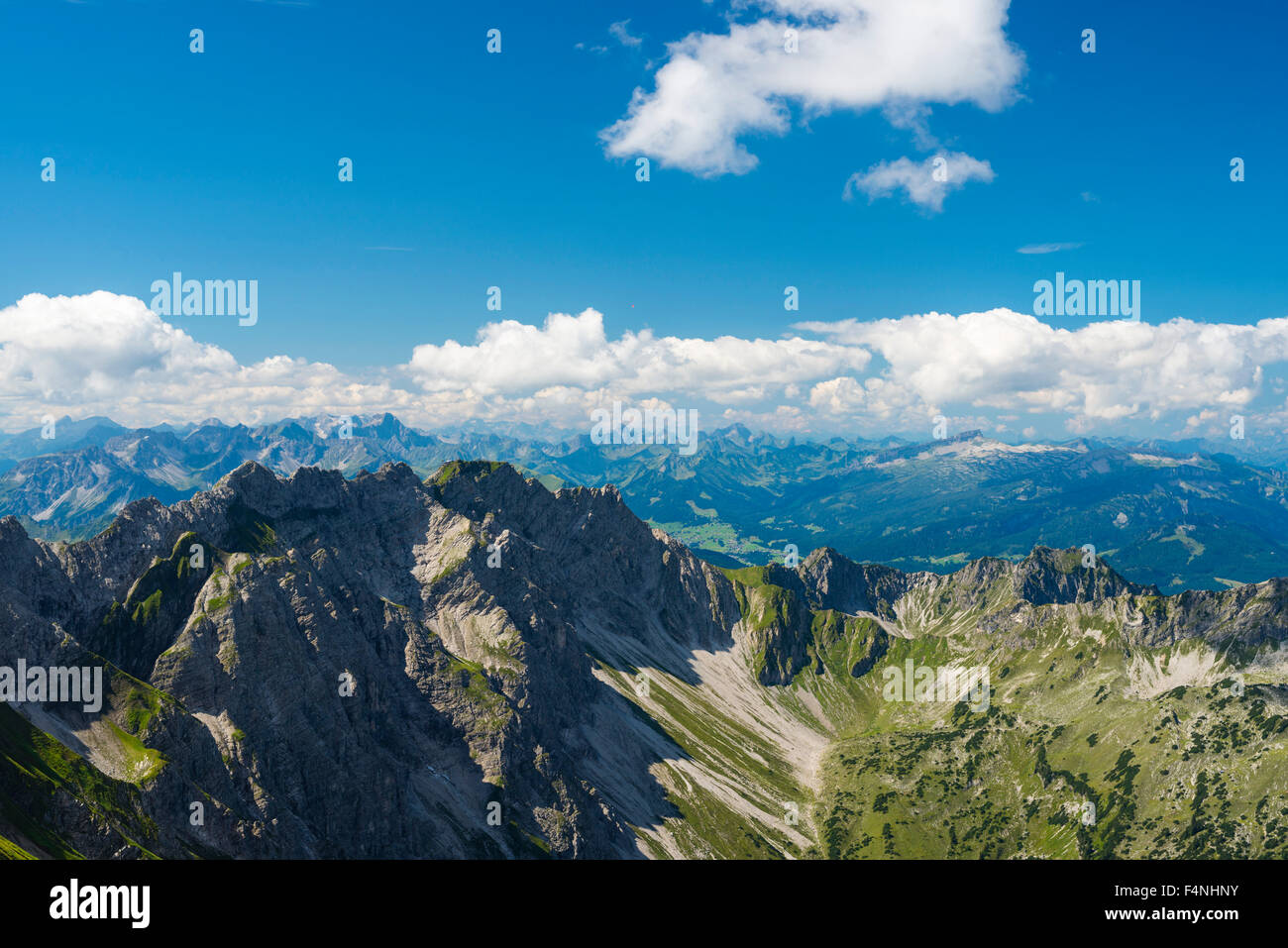 Germany, Bavaria, Allgaeu Alps, view from Grosser Daumen to ...