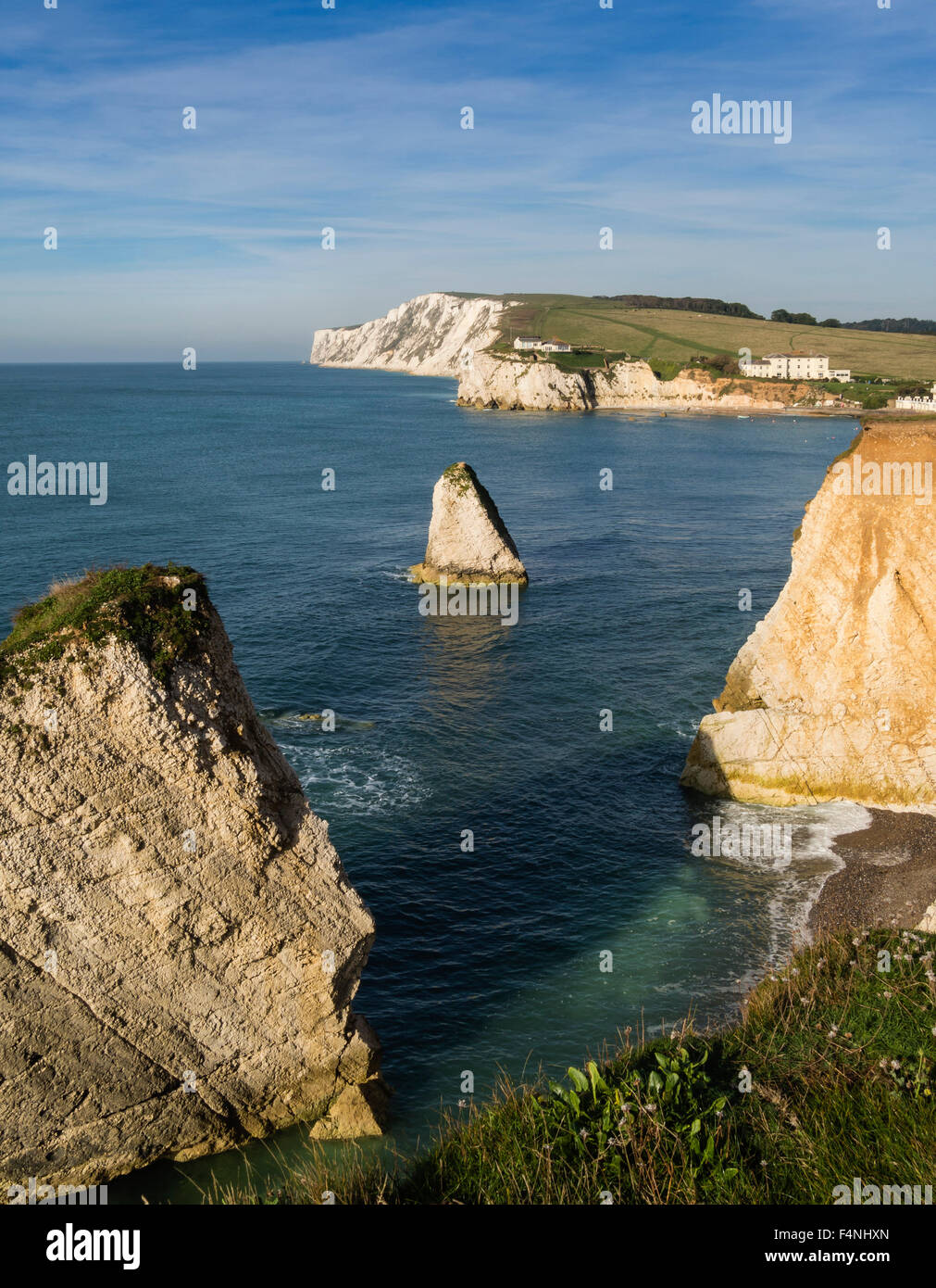 Freshwater Bay Cliffs and Rocks, Isle of Wight, England, UK Stock Photo ...