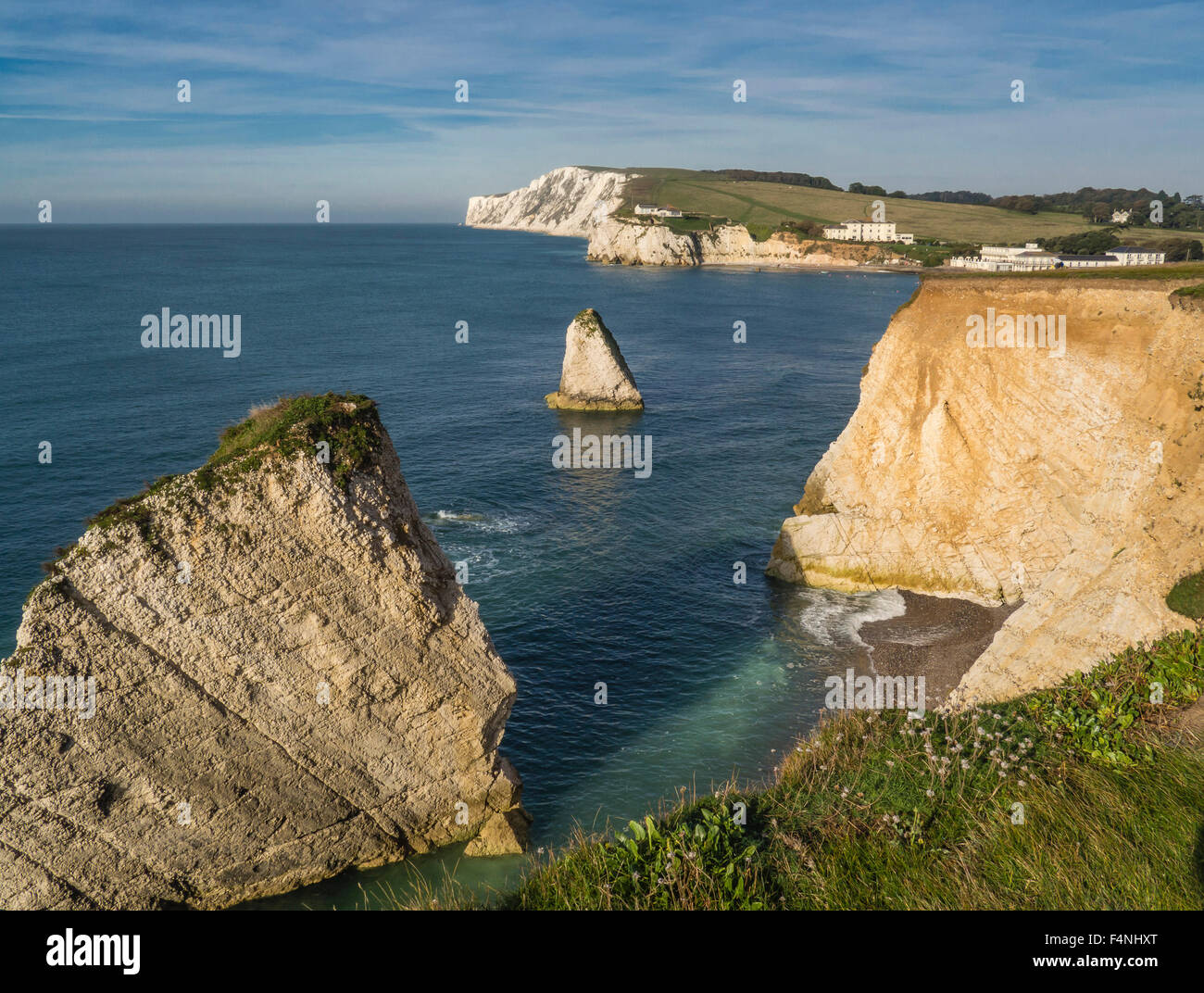 Freshwater Bay Cliffs and Rocks, Isle of Wight, England, UK Stock Photo ...
